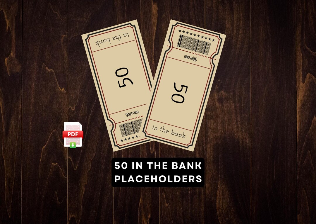 50 Placeholders No Currency | DIGITAL DOWNLOAD | Printable Placeholders ...