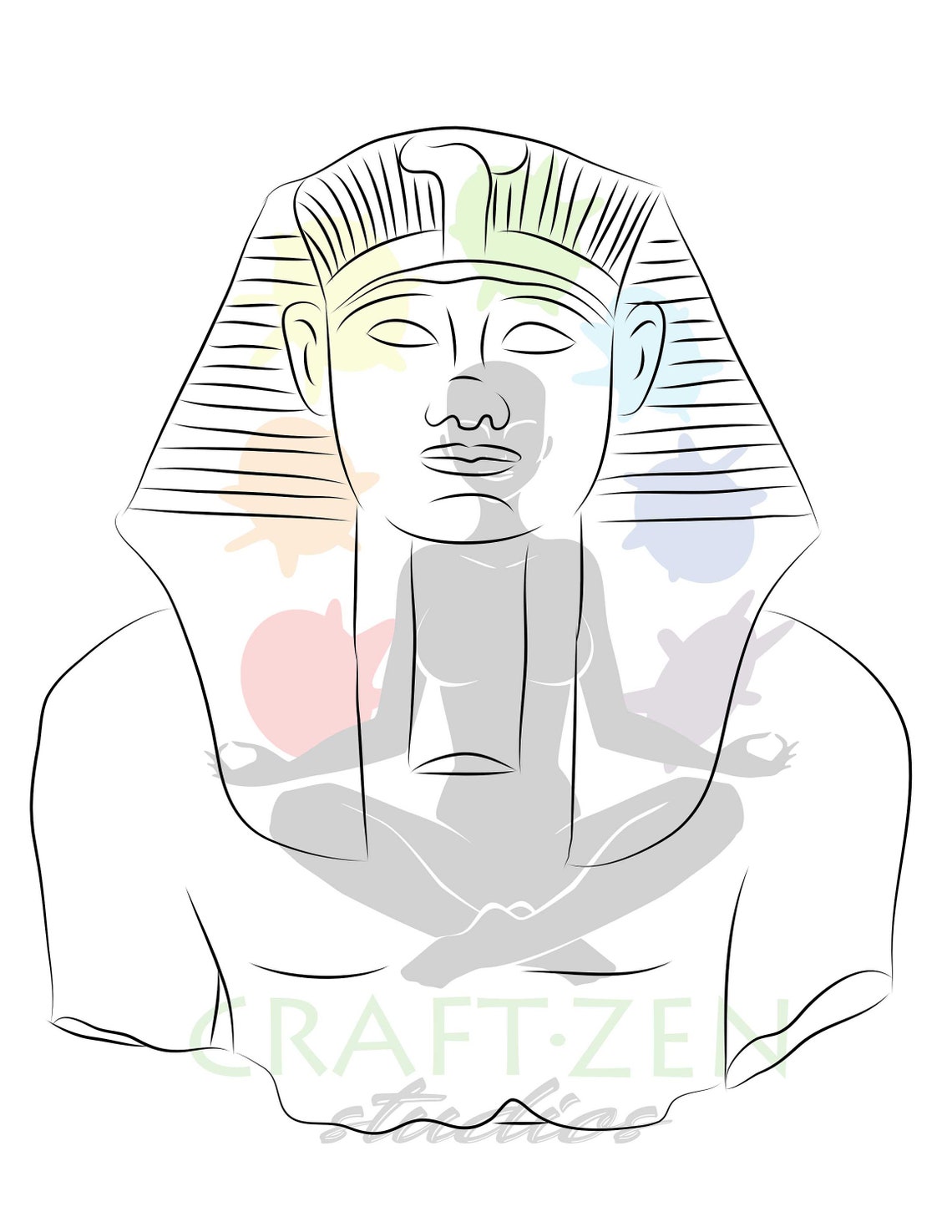 Pharoah Pre Drawn Outline Canvas DIY/ Instant Download/ DIY - Etsy