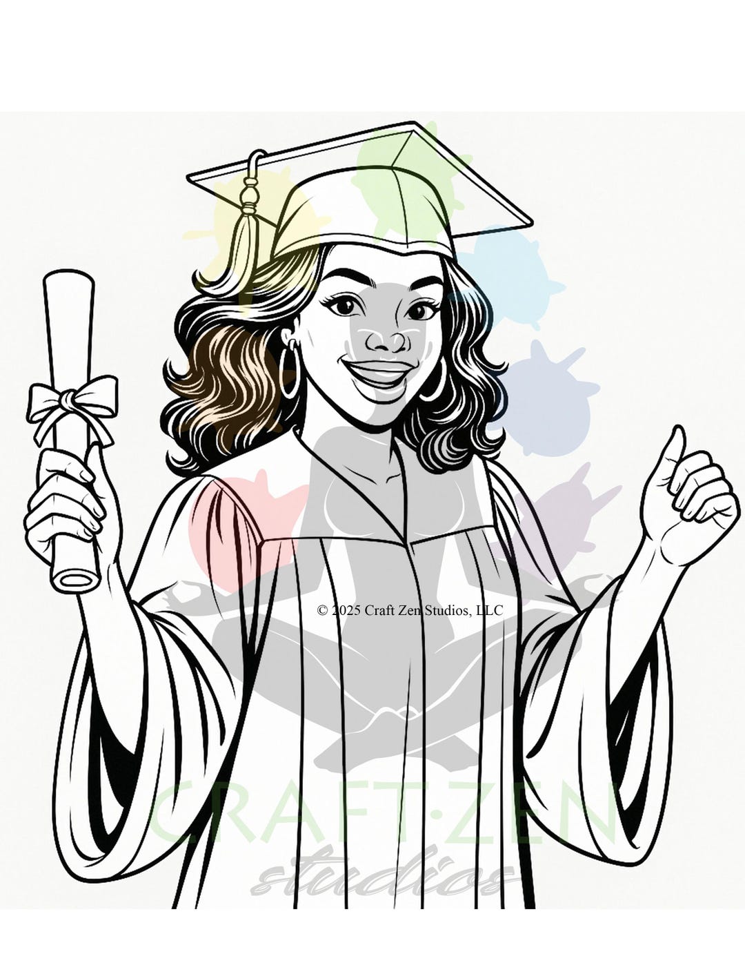 Graduates – Pre-drawn Canvas Template (JPG)– Instant Download DIY Paint ...