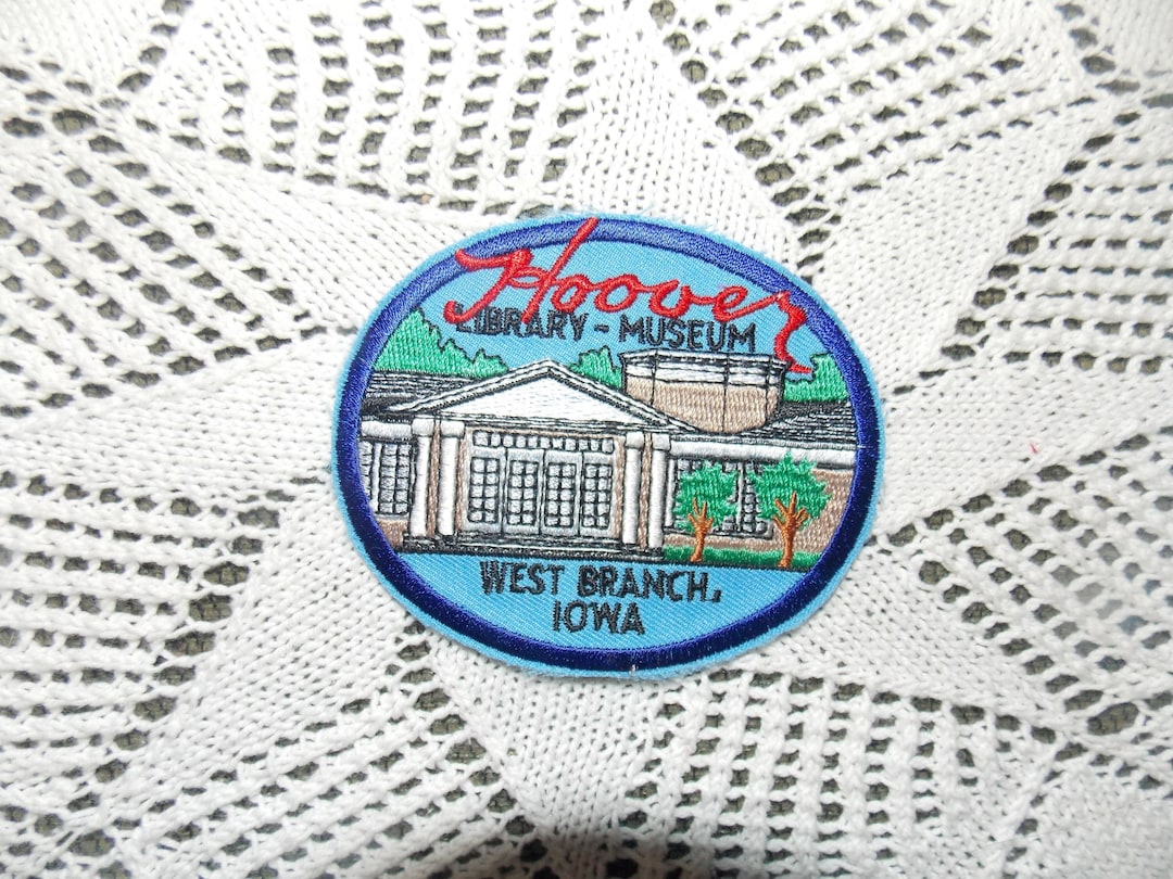 Vintage Embroidered Hoover Library- Museum West Branch, Iowa Iron on ...