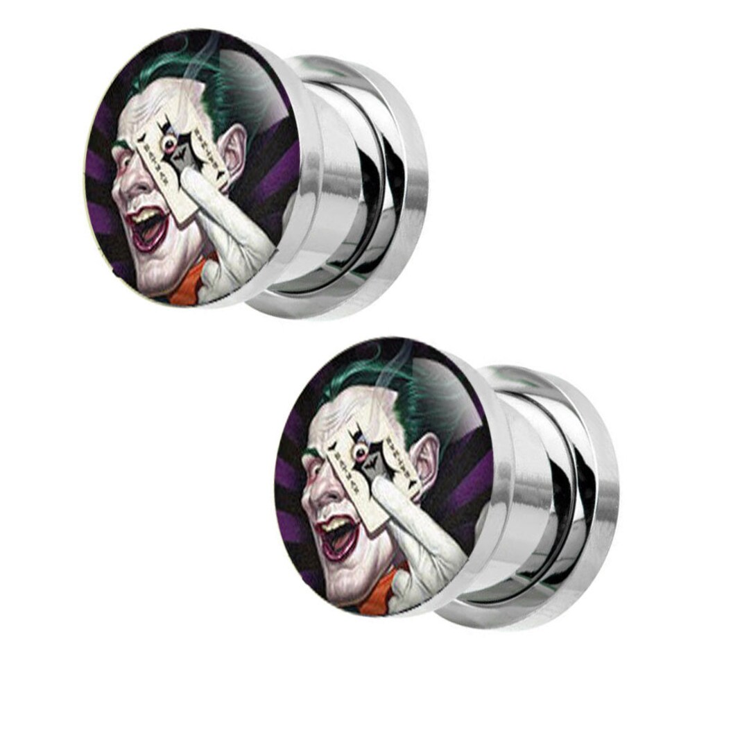 Joker Card Face Pair Ear Gauges - Etsy