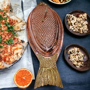 Fish-shaped Design Copper Food Tray Copper Serving Platters Morocco ...