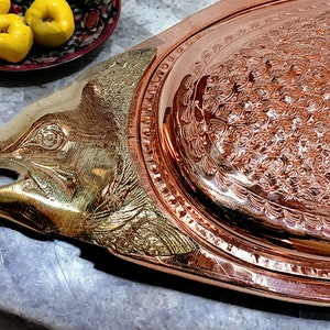 Fish-shaped Design Copper Food Tray Copper Serving Platters Morocco ...