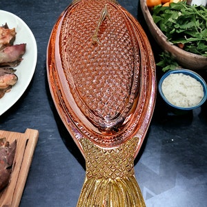 Fish-shaped Design Copper Food Tray Copper Serving Platters Morocco ...