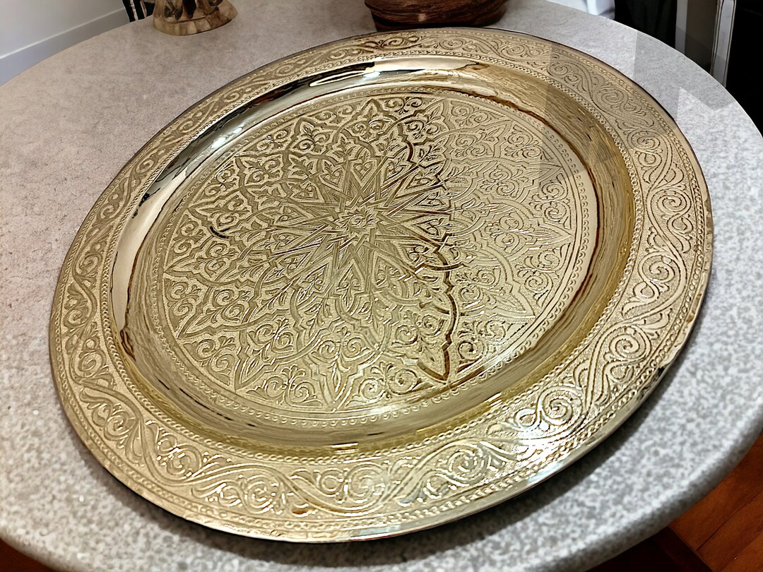 Round Brass Tray - Etsy