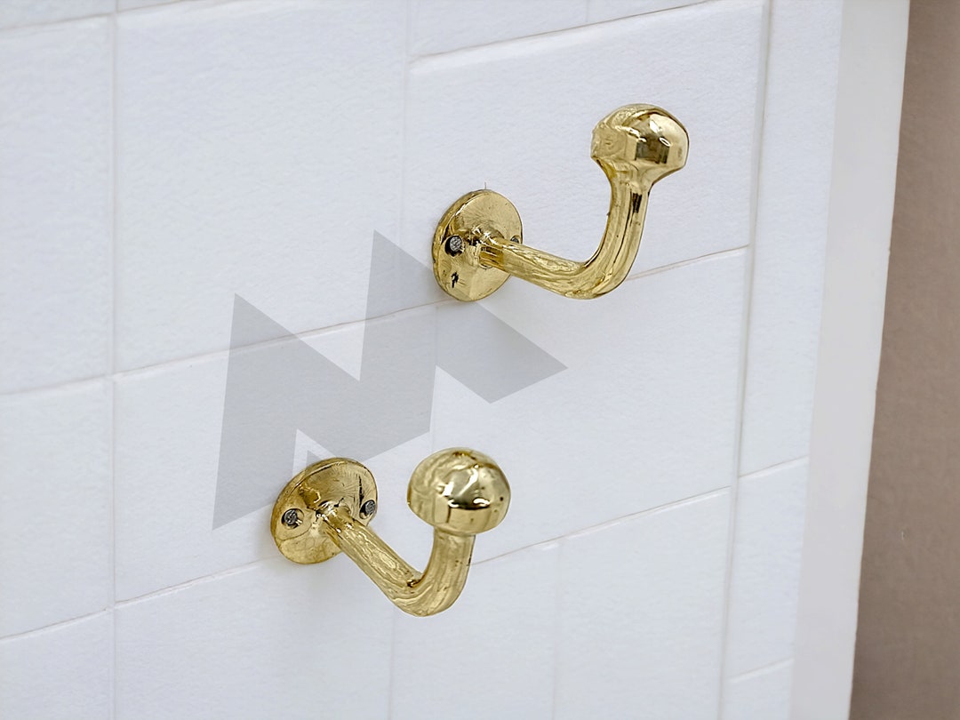 Solid Brass Coat Hooks Brass Wall Hook Solid Brass Hooks Large Brass ...