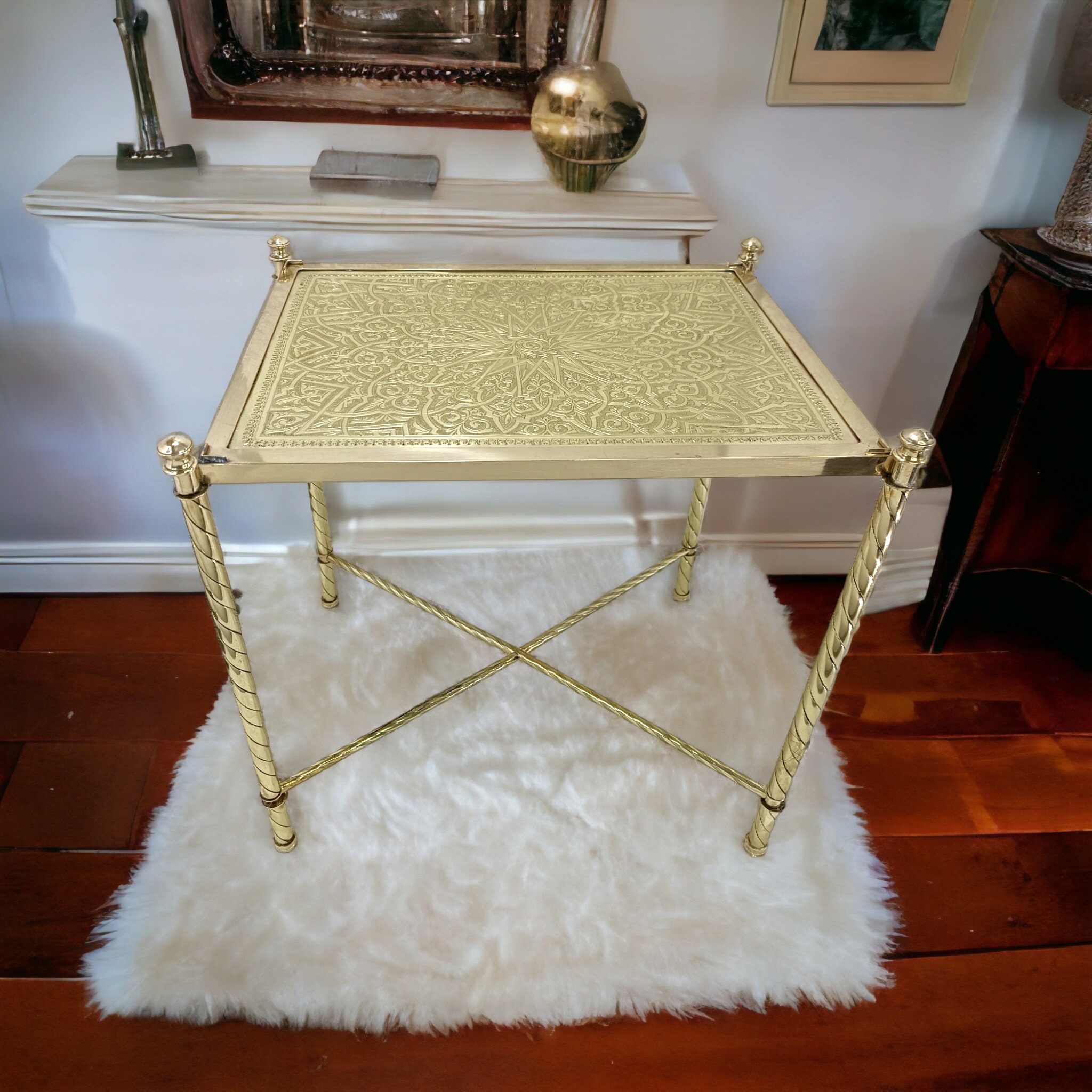 Brass Side Table Labarge Coffee Table Brass Table Base - Etsy