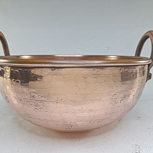 Antique Copper Bowl With Copper Handle, Handmade Bowl, Unique Craft ...
