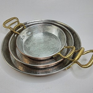 Copper Aluminum Copper Saute Pan,handmade Copper Sahan Omlette Egg ...