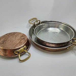 Copper Aluminum Copper Saute Pan,handmade Copper Sahan Omlette Egg ...
