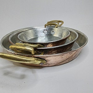 Copper Aluminum Copper Saute Pan,handmade Copper Sahan Omlette Egg ...