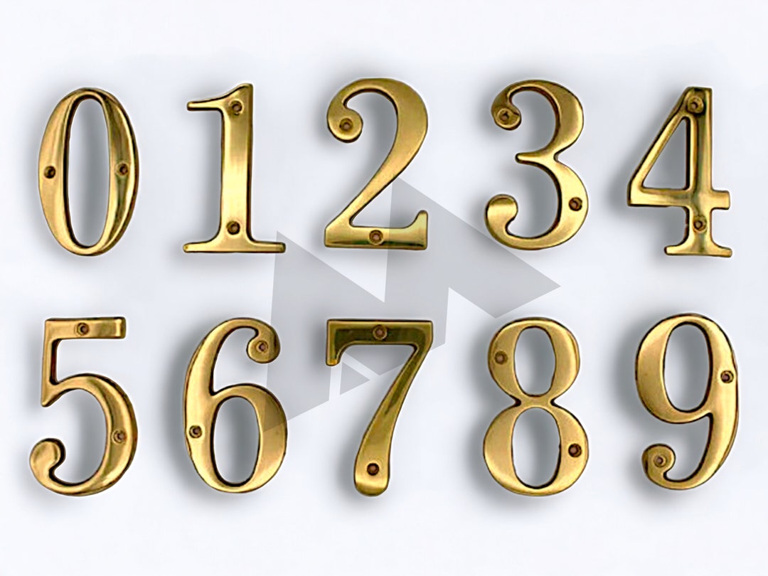 Brass House Numbers , Mini Brass Numbers , Large Brass Numbers , Brass ...