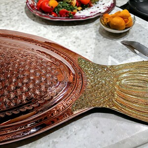 Fish-shaped Design Copper Food Tray Copper Serving Platters Morocco ...