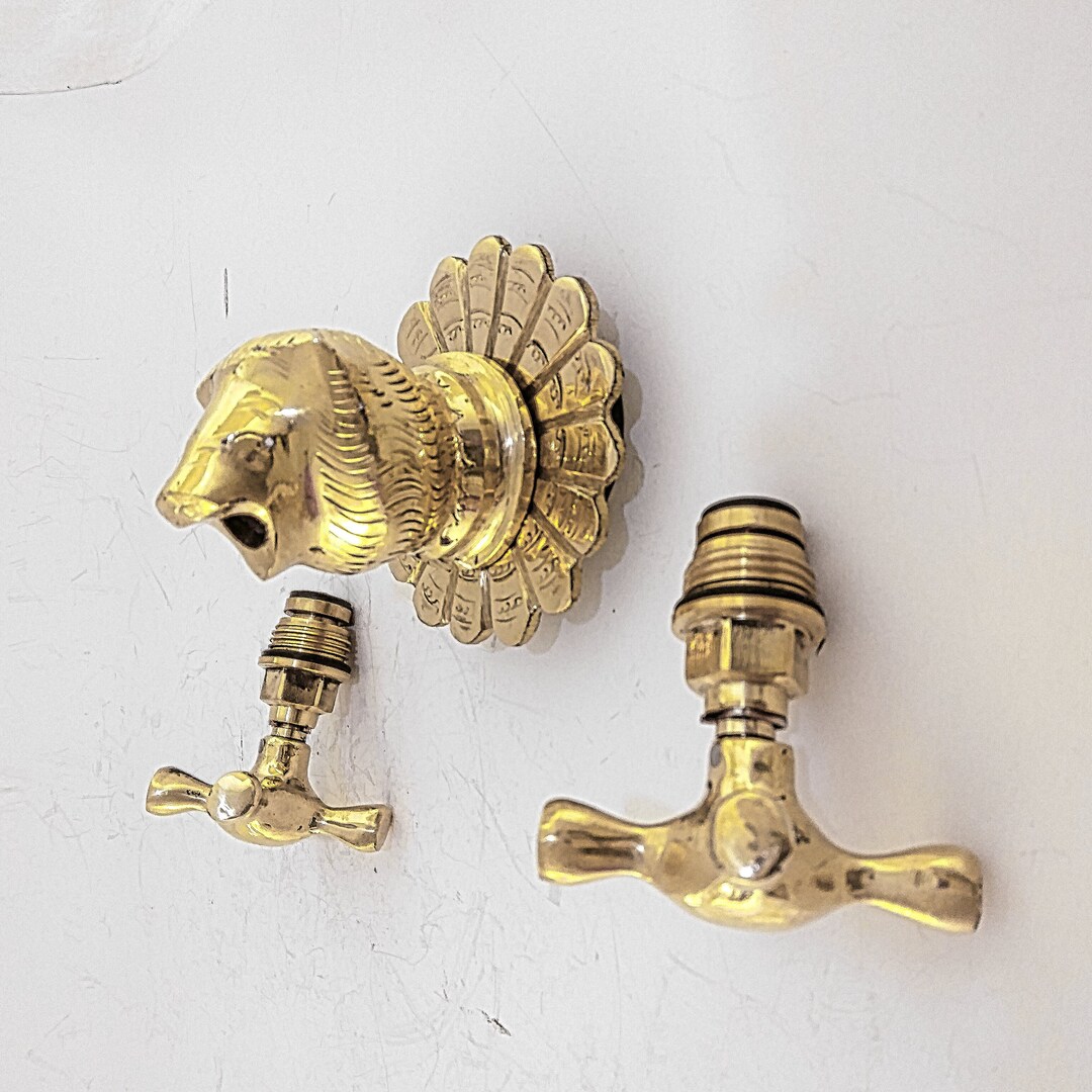 Moroccan Wall Brass Faucet, Lion Head-shaped Faucet, Bathroom Lion Head ...