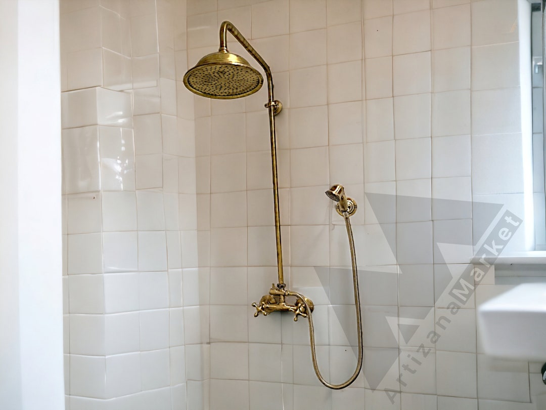 Antique Brass Shower System - Brass Shower System - Bathroom Shower ...