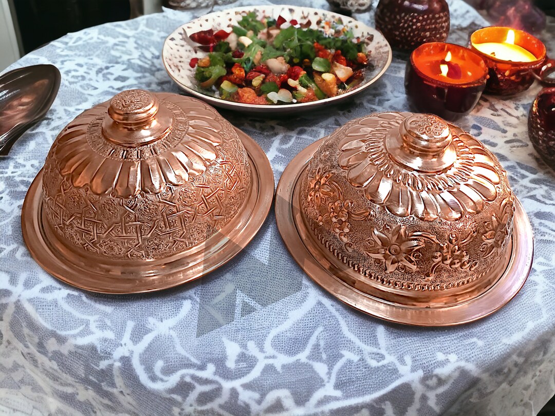 Copper Food Tray Copper Serving Platters Morocco Tajin Chicken Tagine ...