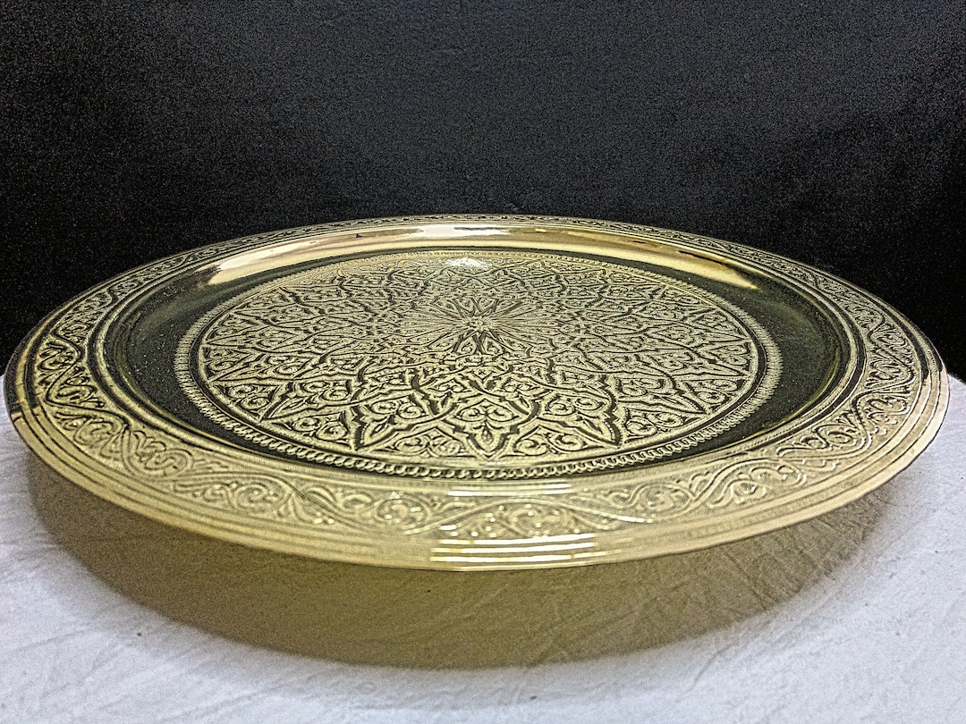 Brass Tray , Brass Tray Islamic , Arabic Brass Tray , Tray Eastern ...
