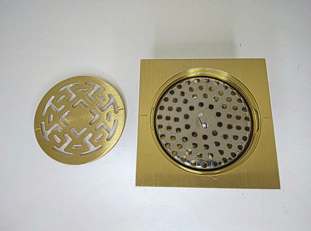Shower Drain Cover-solid Brass Floor Drain Unlacquered - Etsy