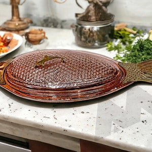 Fish-shaped Design Copper Food Tray Copper Serving Platters Morocco ...