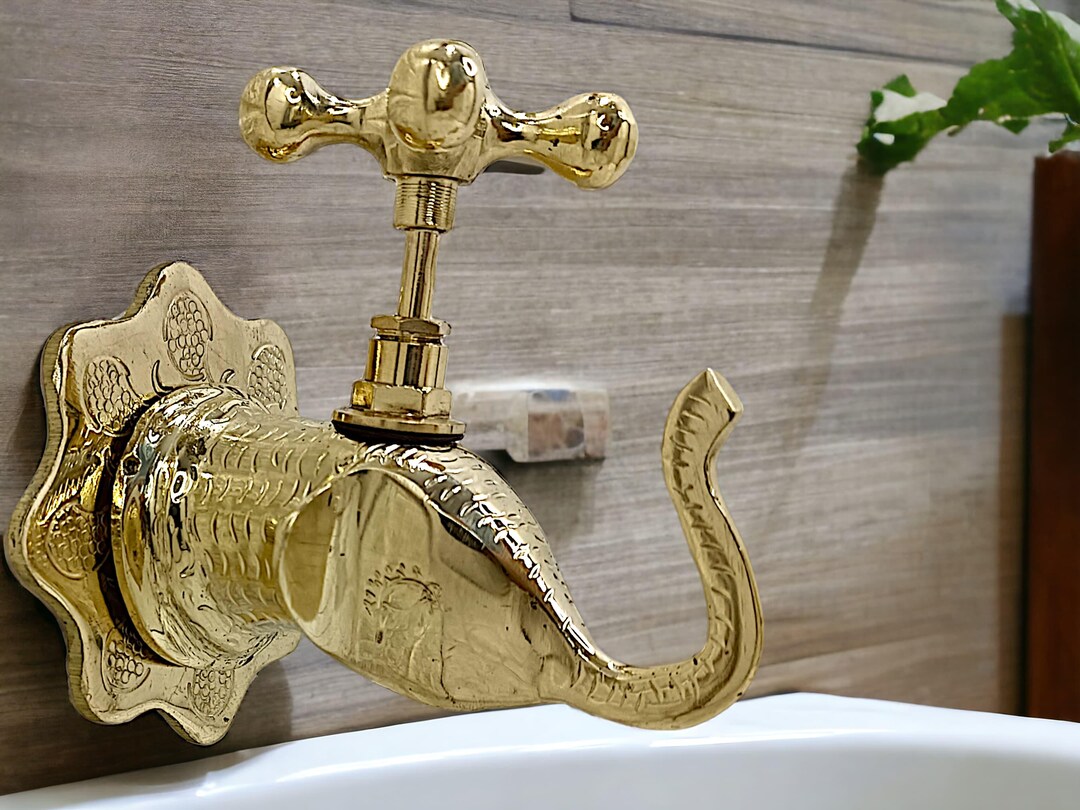 Vintage Brass Horse Faucet With Two Brass Handles Rustic and Unique ...