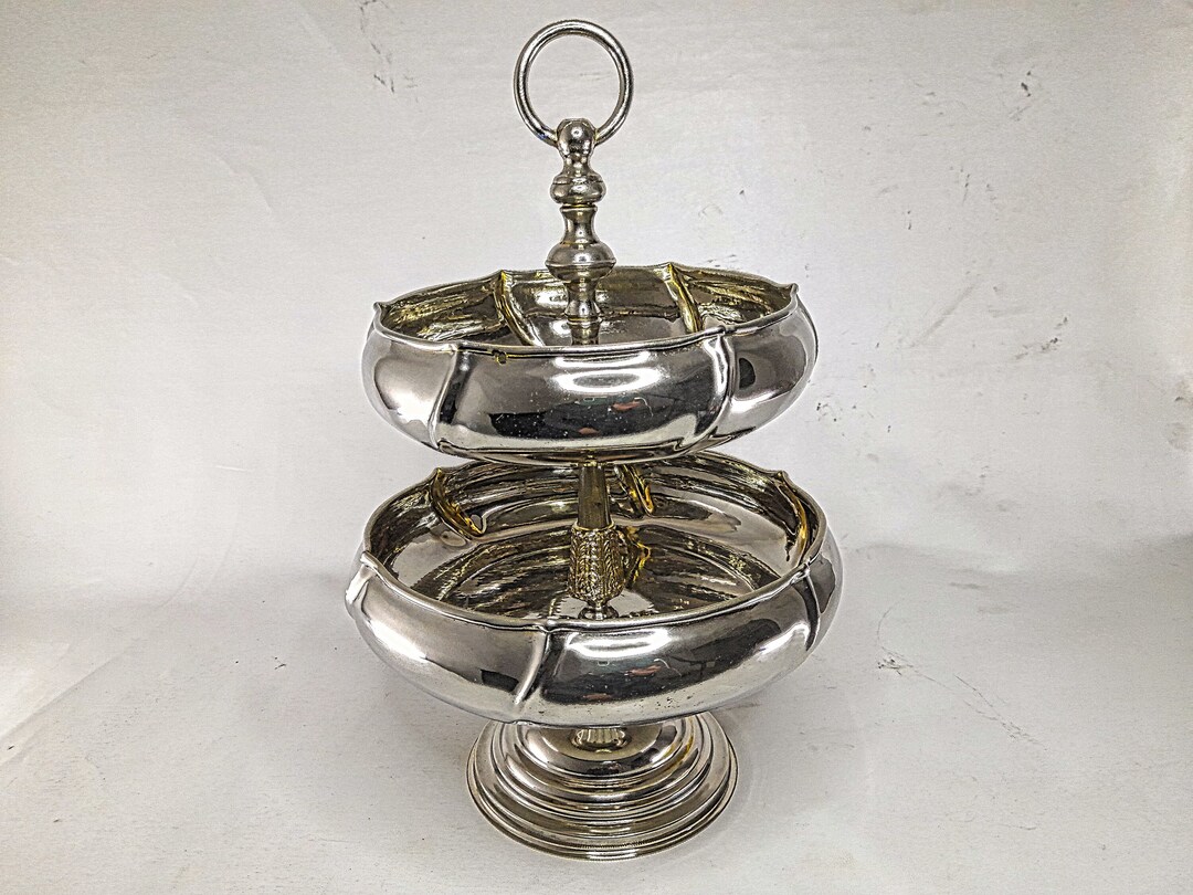 Copper Cake Stands, Wedding Cake Stand Silver Plated, Set of Two ...