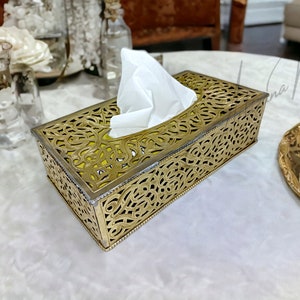 Brass Tissue Box Vintage Tissue Box Cover - Etsy