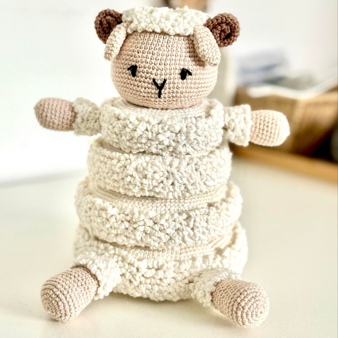 Crochet PDF Pattern for Sheep/ Cute Baby Sheep Crochet Stacking Toy ...