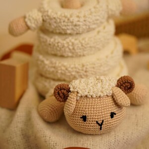 Crochet PDF Pattern for Sheep/ Cute Baby Sheep Crochet Stacking Toy ...