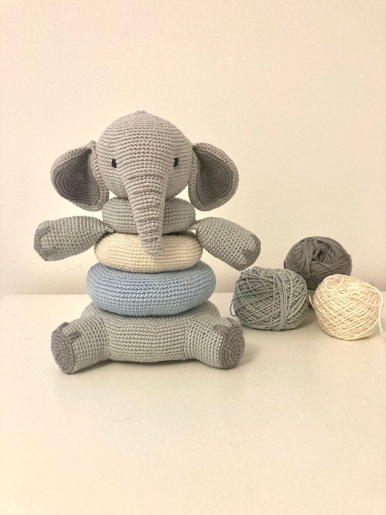 Baby Elephant Crochet Pattern Crochet Stacker Baby Toy PDF - Etsy