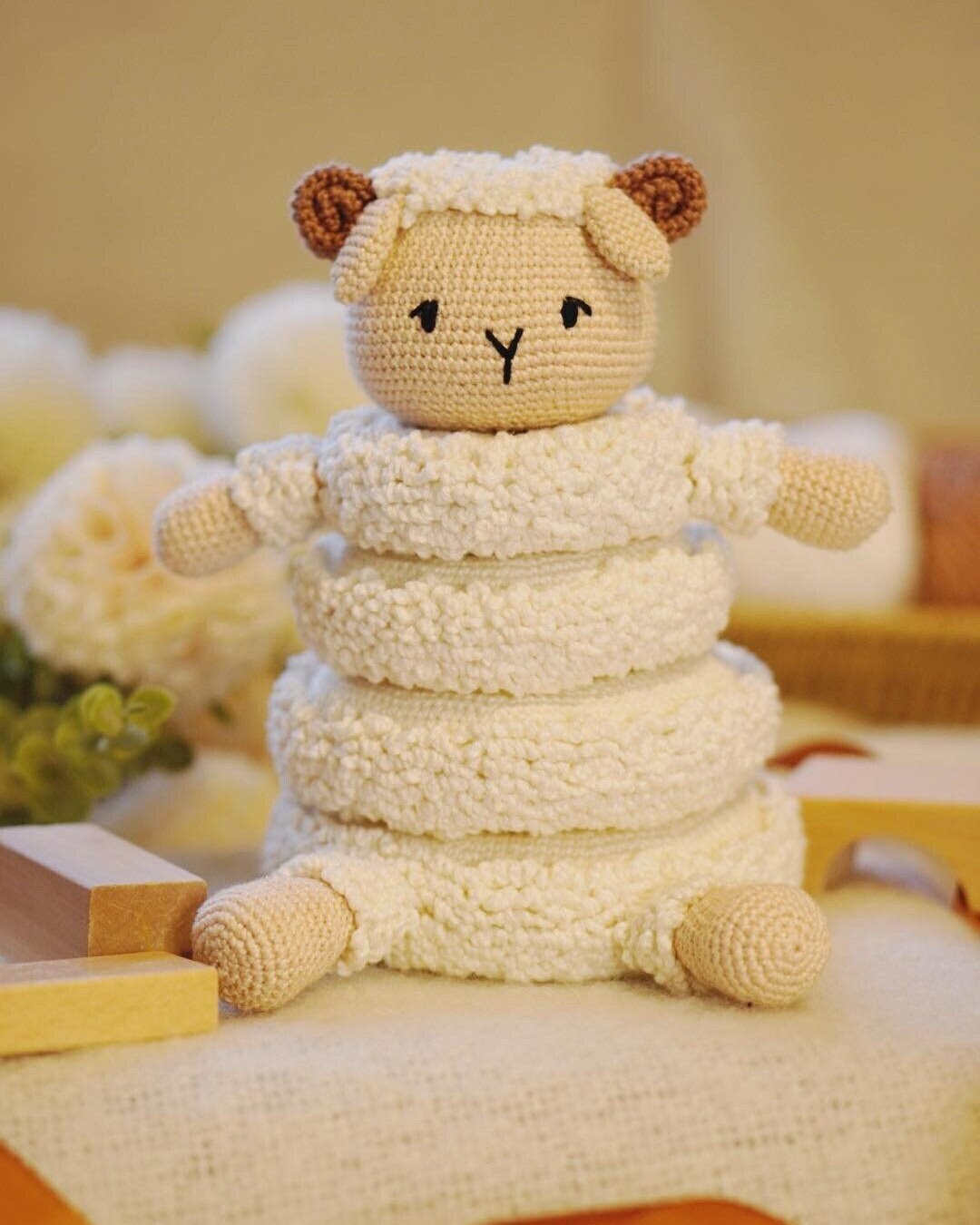 Crochet PDF Pattern for Sheep/ Cute Baby Sheep Crochet Stacking Toy ...