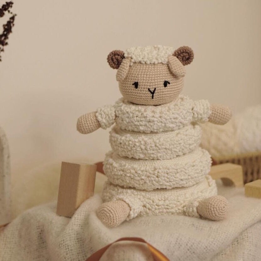 Crochet PDF Pattern for Sheep/ Cute Baby Sheep Crochet Stacking Toy ...