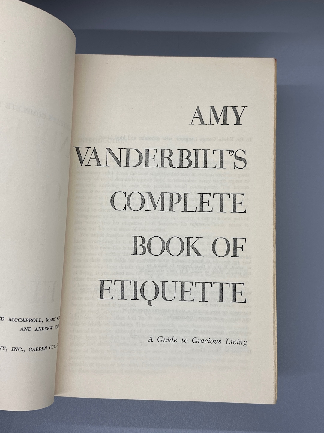 1954 Amy Vanderbilts Complete Book of Etiquette Vintage Book Antique ...