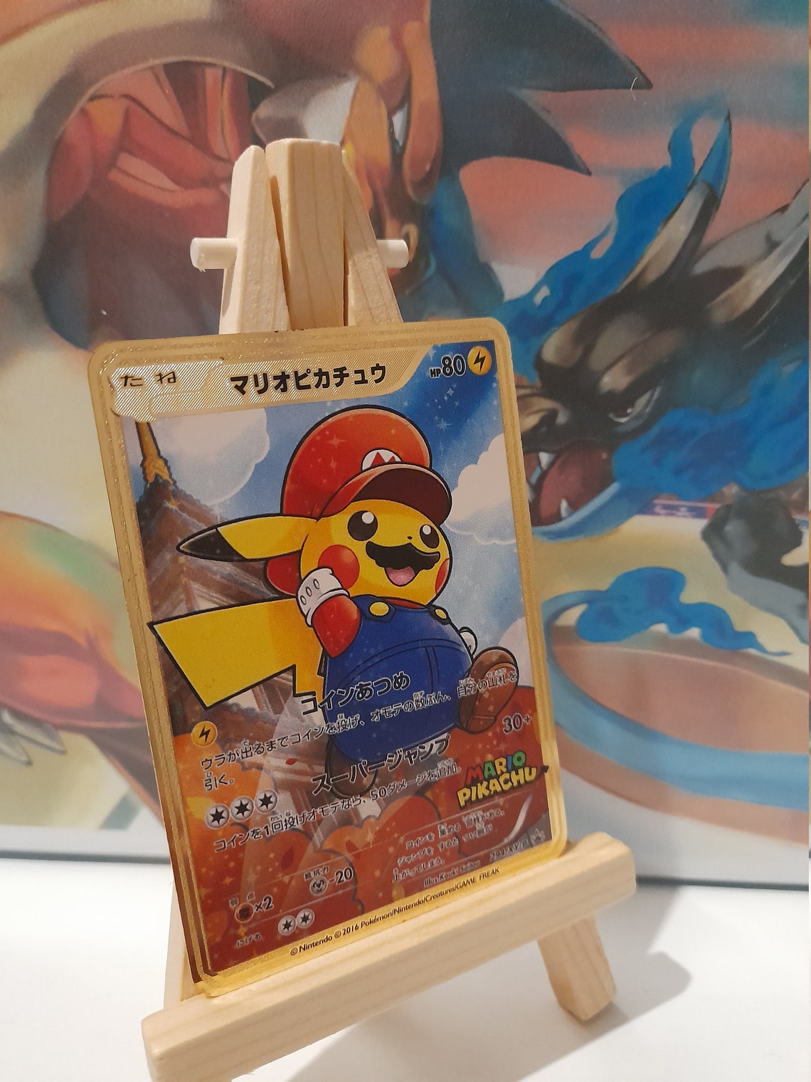 Pokémon Pikachu Mario 294/XY-P Card Metal Gold JP Card - Etsy