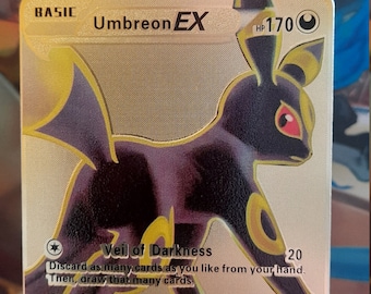 Umbreon Gold Metal Card - Etsy