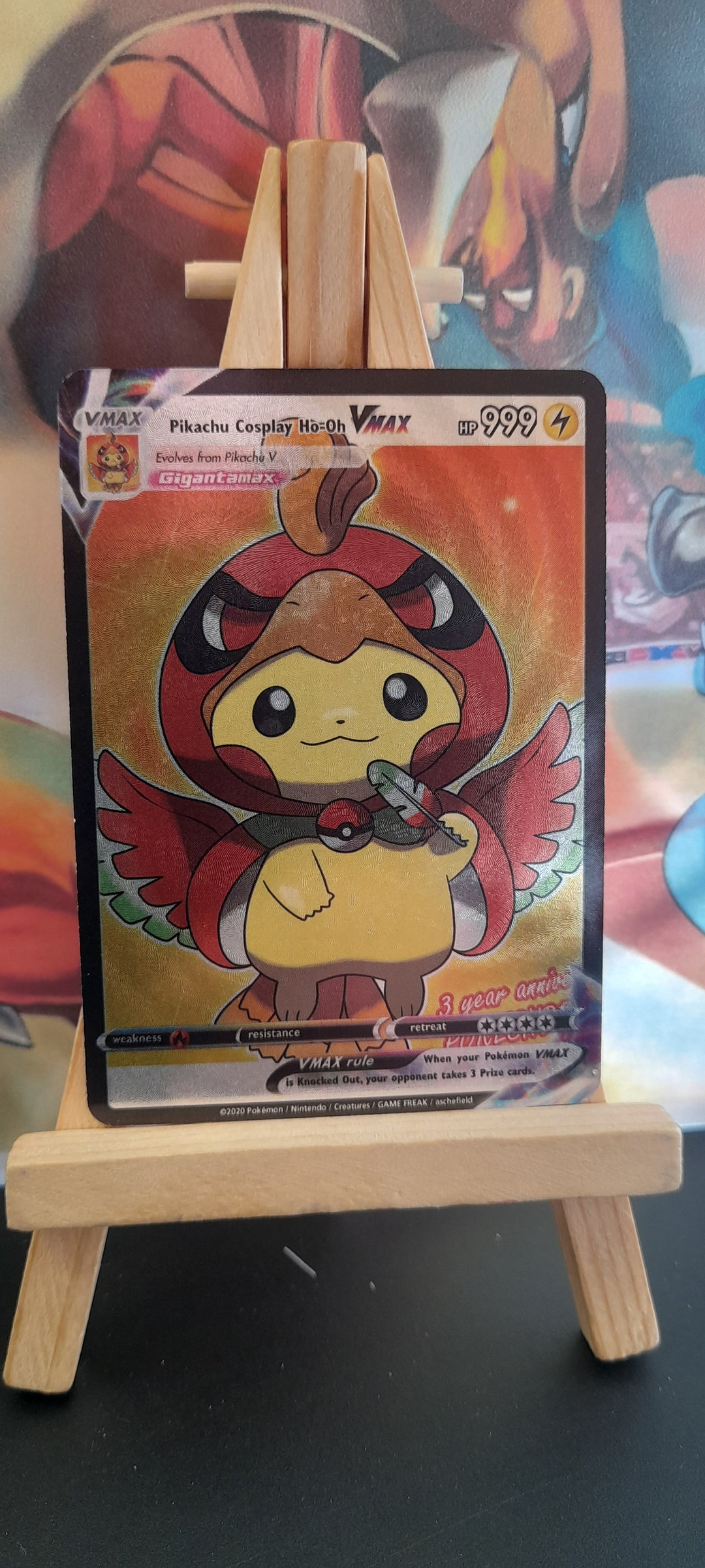 Pokemon Card Pikachu Cosplay Ho-oh Vmax Custom ENG - Etsy UK