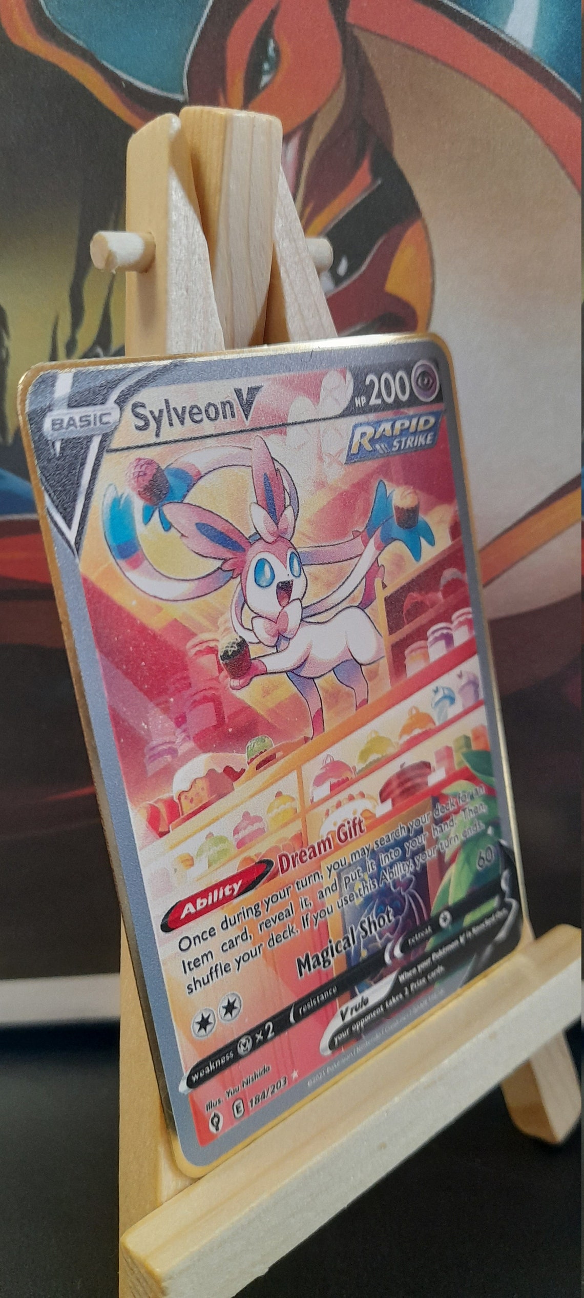 Pokémon Sylveon Card 184/203 Vmax Metal Gold ANG Card - Etsy