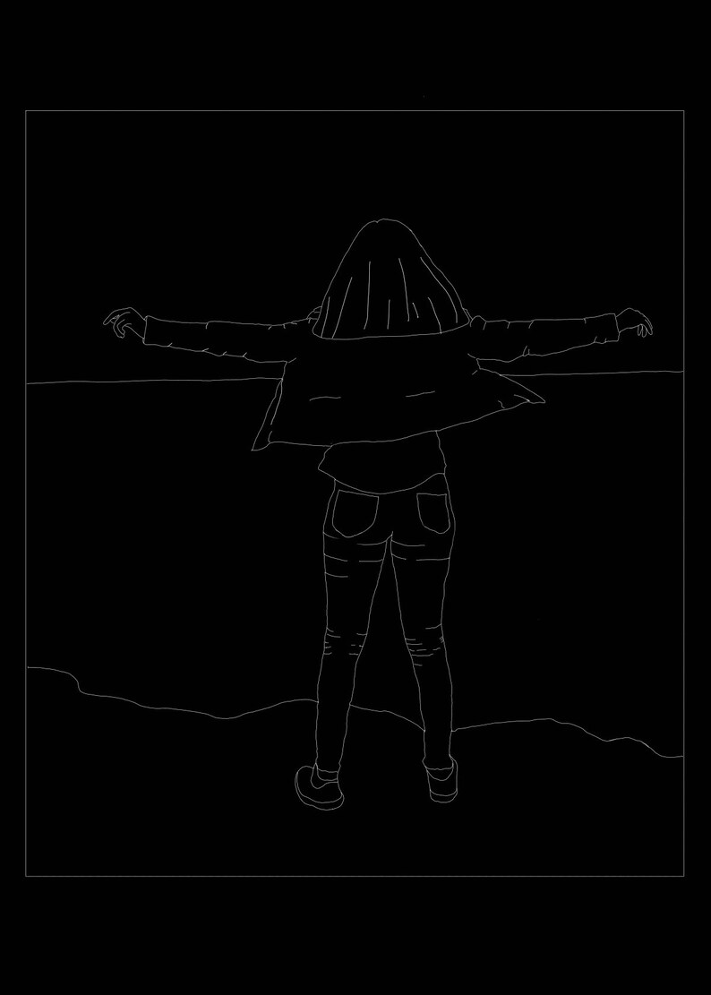 Digital Poster Person From the Back - Etsy