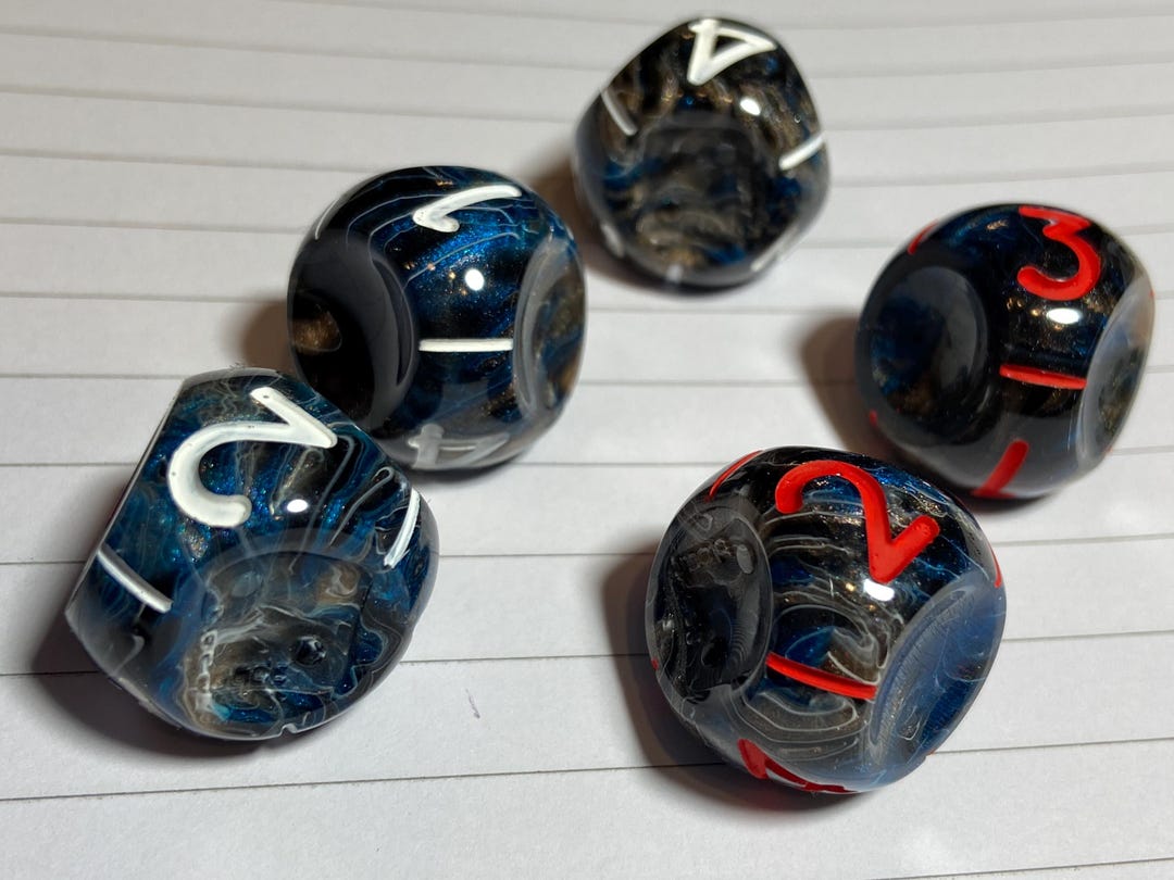 Spherical D4 Die, Black & Blue Granite - Etsy