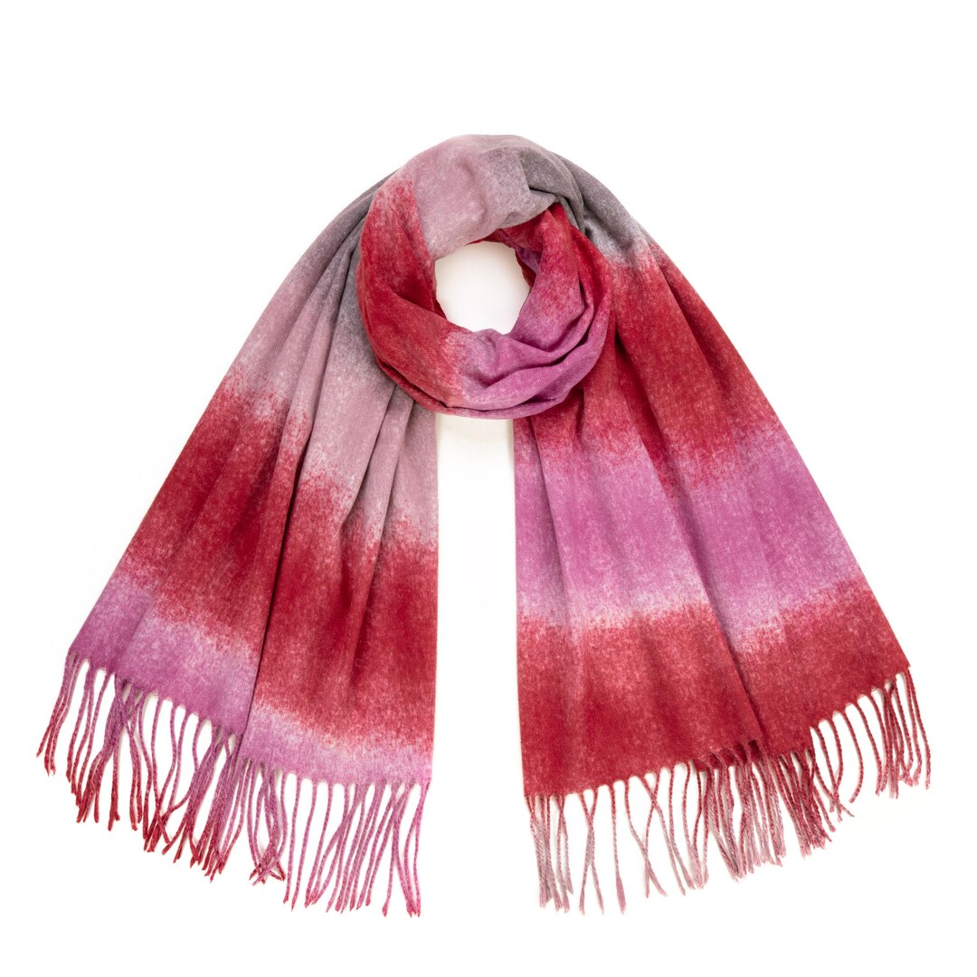 Echarpe Grand Format Dégradés De Roses Avec Franges Collection Automne ...