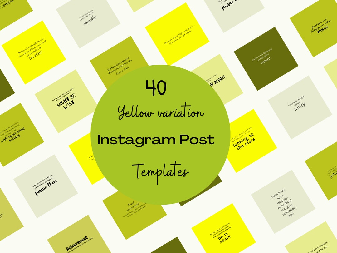 40 Yellow Variation Instagram Post Templates / Canva Editable Templates ...