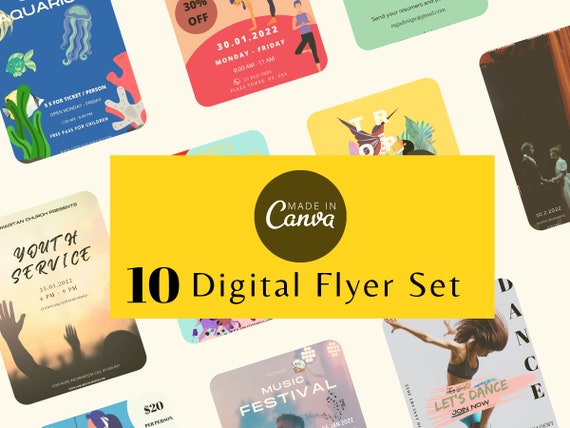 10 Digital Flyer Templates Pack Event Flyer Template - Etsy Hong Kong
