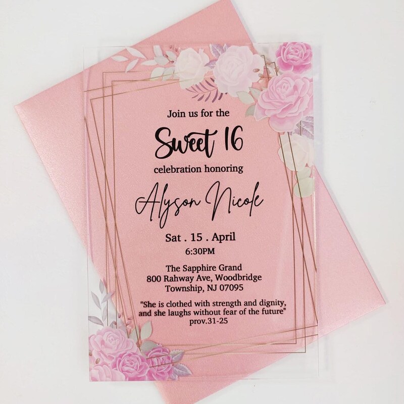 Pink Invitations - Etsy