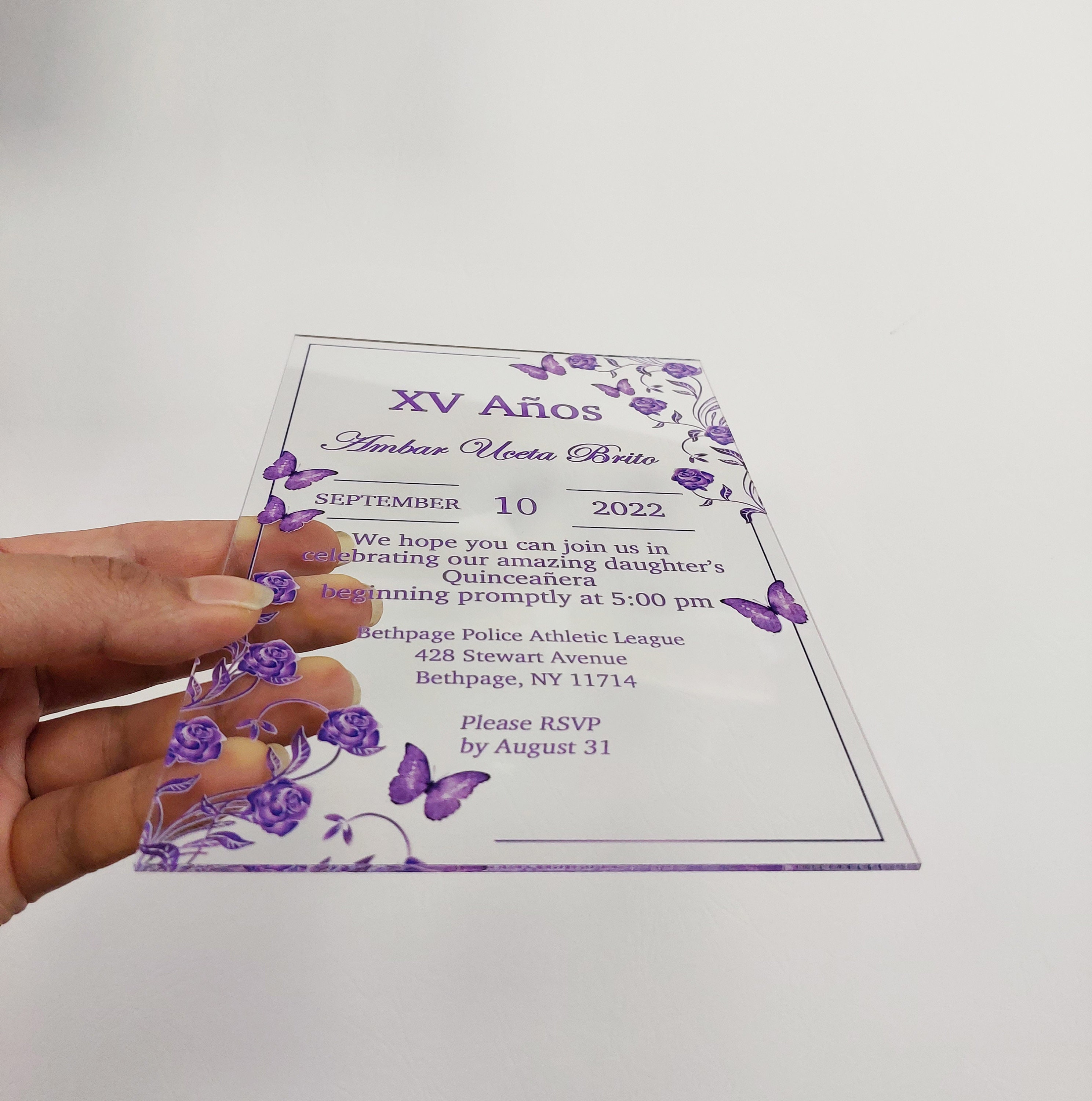 Quinceanera Invitations, Acrylic Invitations - Etsy