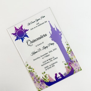 Rapunzel Invitation, Quinceanera Invitation, Clear Acrylic Princess ...