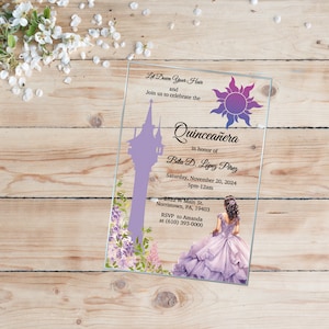 Rapunzel Invitation Quinceanera Invitation Clear Acrylic Princess