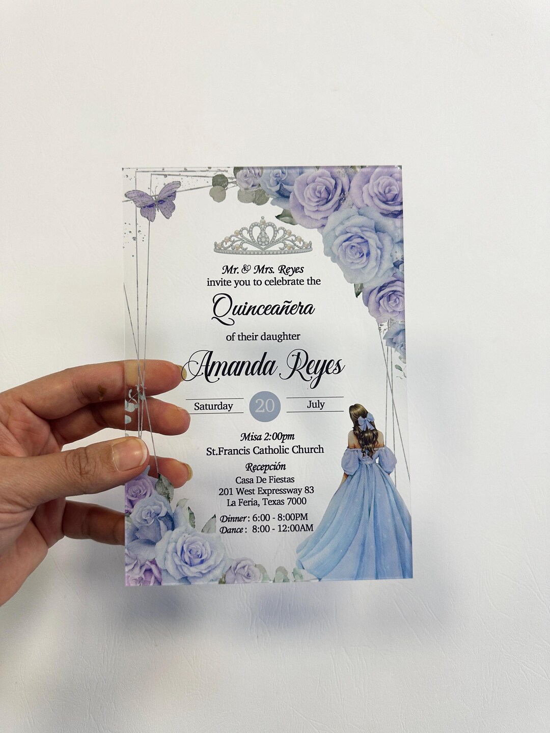 Quinceanera Invitation, Lilac, Baby Blue, Pink Invitation for Sweet ...