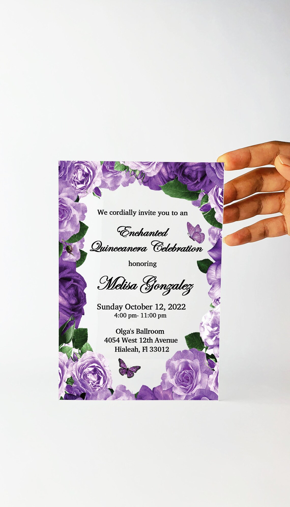 Purple Quinceanera Invitations Enchanted Forest Invitations - Etsy
