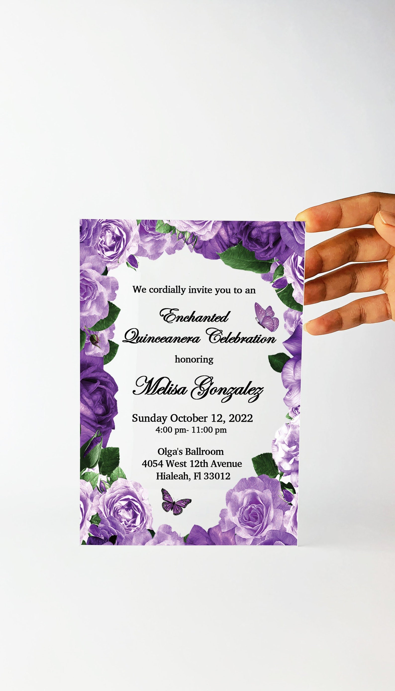 Purple Quinceanera Invitations Enchanted Forest Invitations - Etsy