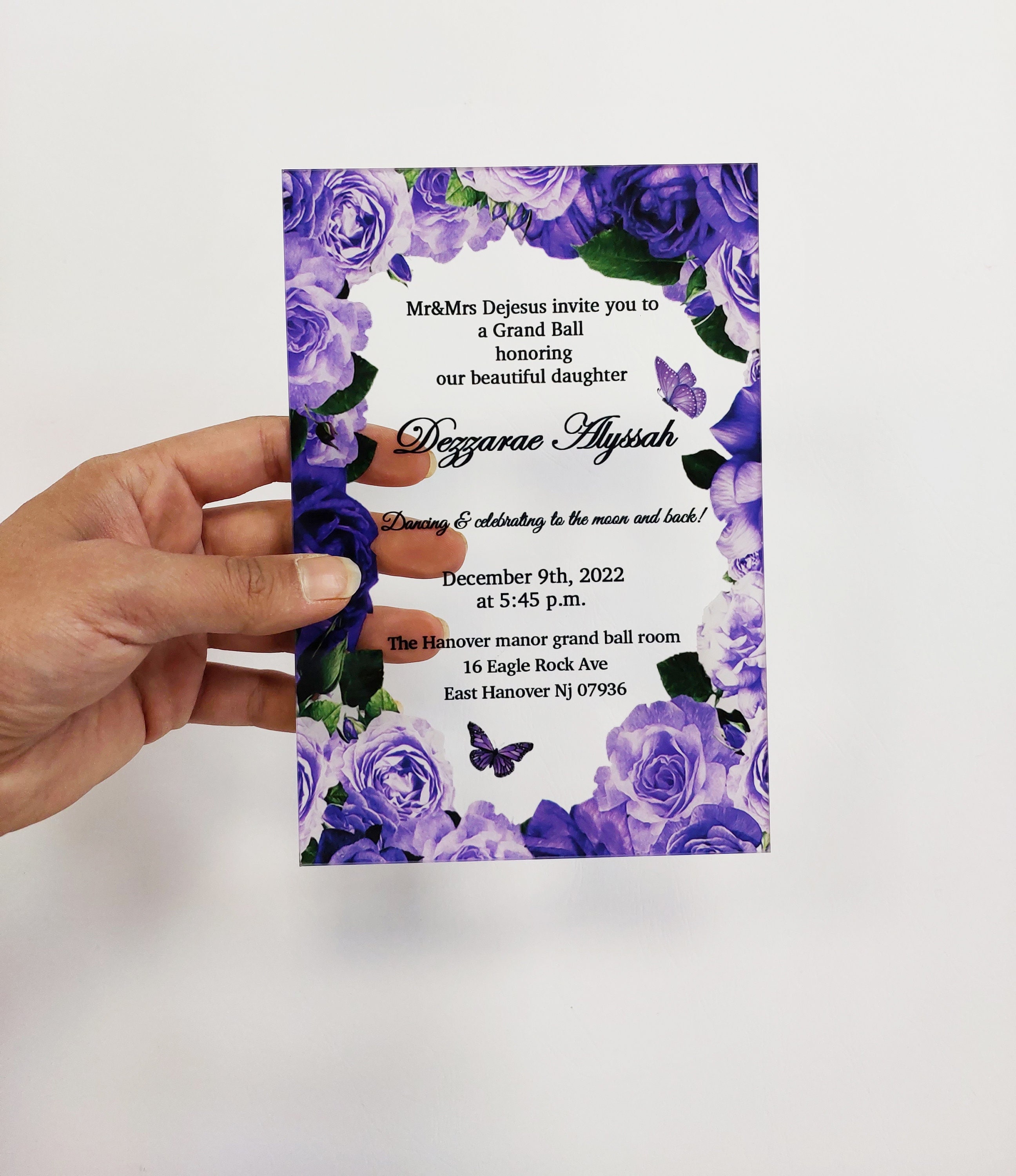 Purple Quinceanera Invitations Enchanted Forest Invitations - Etsy