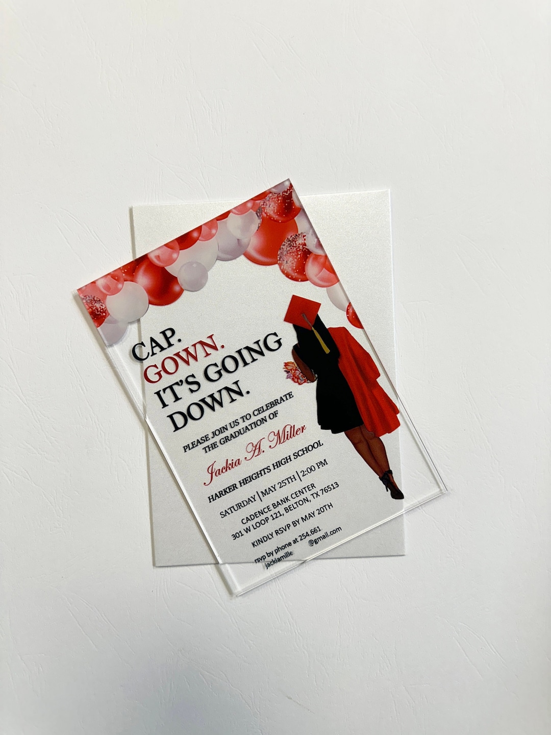 Graduation Invitation, Acrylic Invitation for Graduate - Etsy